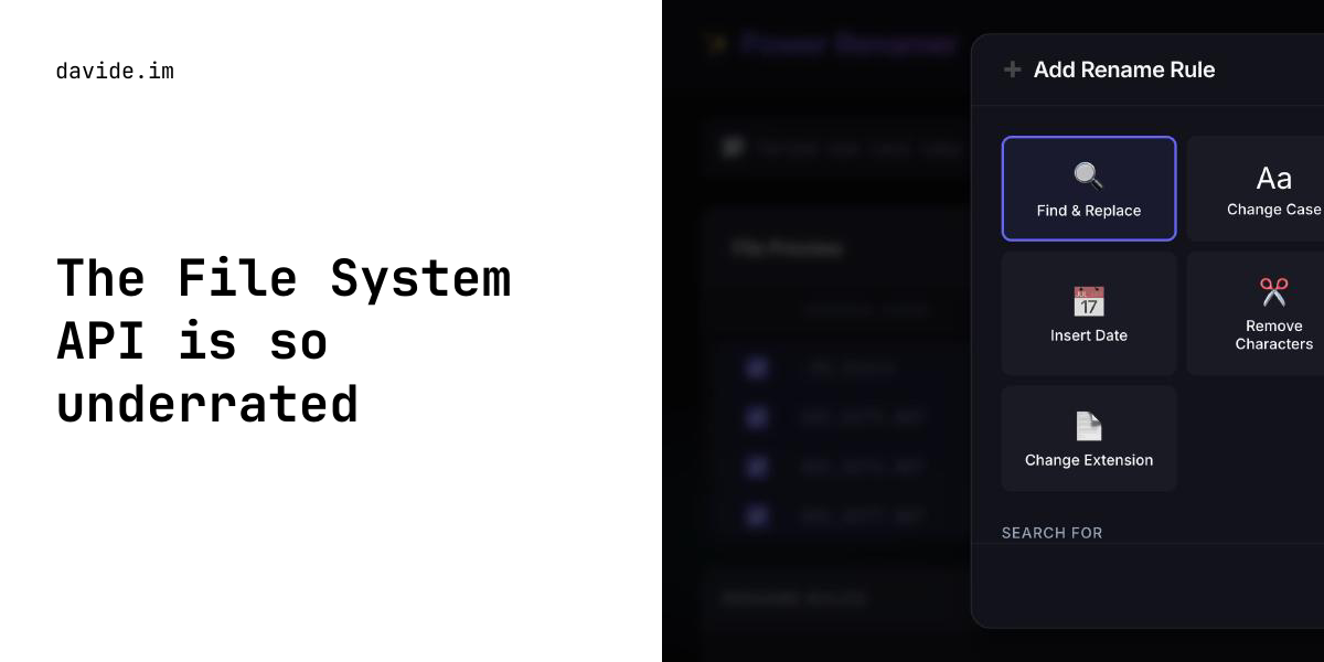 The File System API is so underrated | Davide Ferrari
